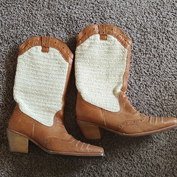 Vintage | Shoes | Vtg Awol Crocheted Cowboy Boots | Poshmark